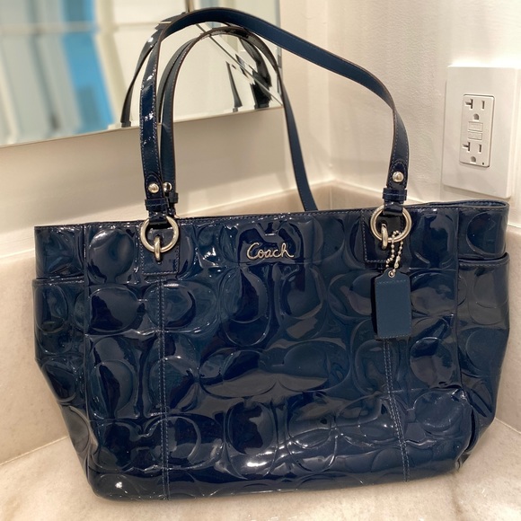 Coach | Bags | Coach Navy Tote Bag | Poshmark